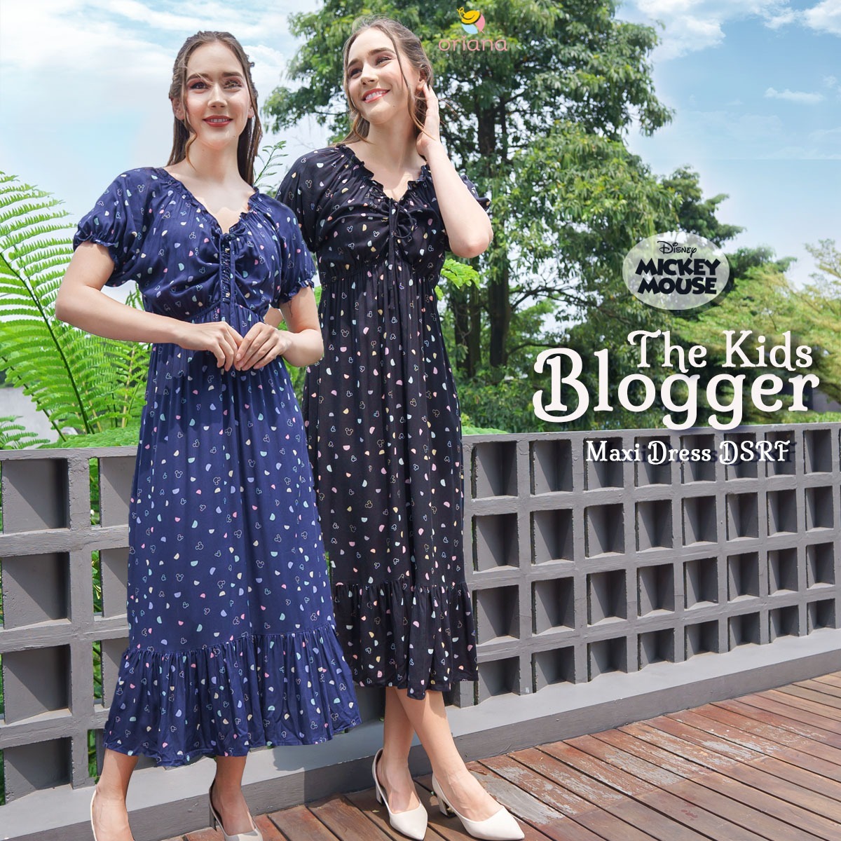 DSRF-HOMEWEAR ORIANA MAXI-DRESS-DSRF MICKEY-MOUSE-KIDS-BLOGGER ALLSIZE